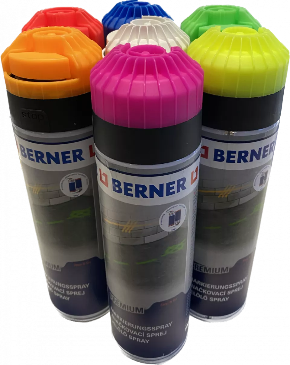 BERNER značkovací sprej žlutý 500 ml | VASTAP