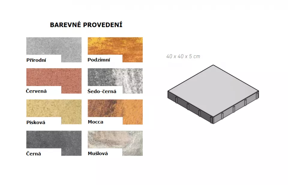 VC dlažba PALMO 5 (40/40/5) - Přírodní | VASTAP